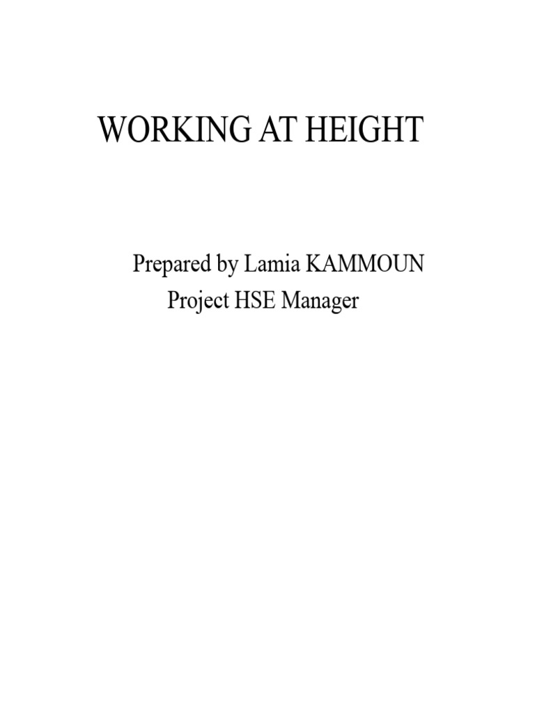 Presentation of work at height | PDF | Ladder | Scaffolding