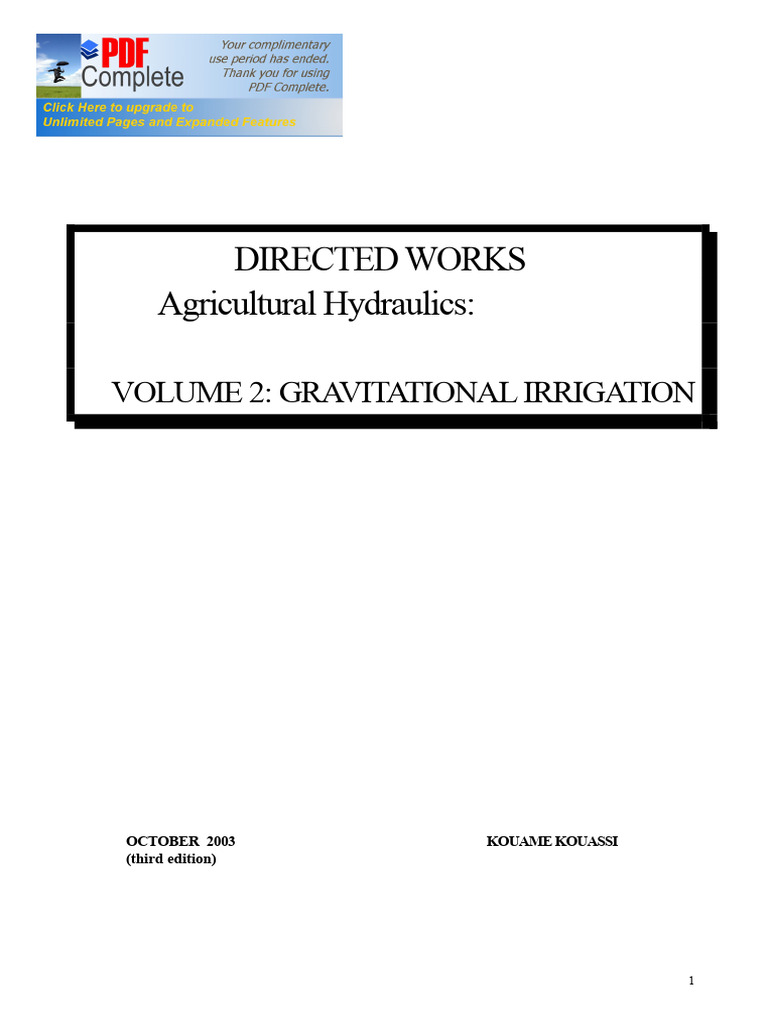 Gravitational Irrigation Techniques Guide | PDF | Irrigation | Plant ...