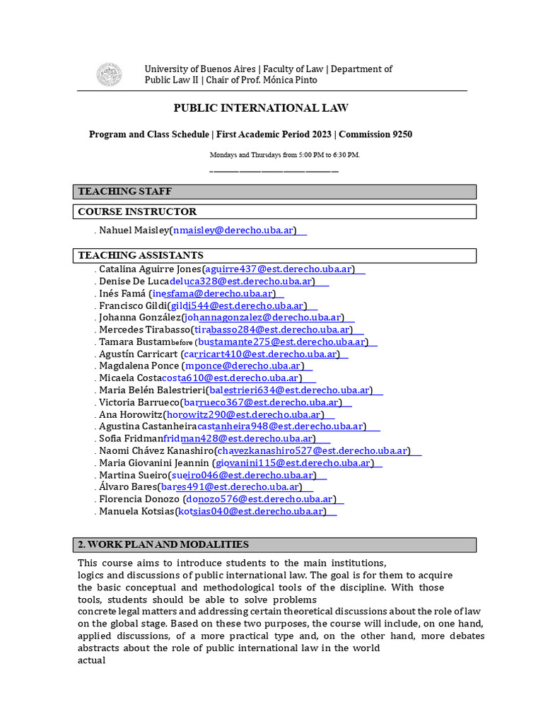 International Law - Program - 2C 2023 - Version as of August 15 | PDF ...
