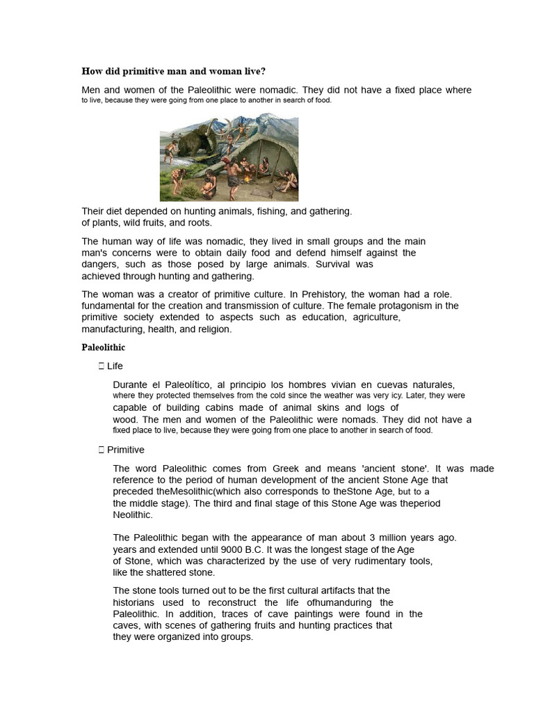 Paleolithic Life: Nomadic Survival and Culture | PDF | Paleolithic ...