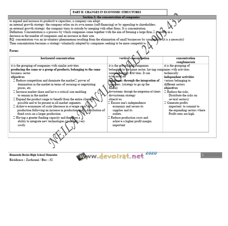 Course - Economics - Section 3 The Concentration of Companies - Bac ...