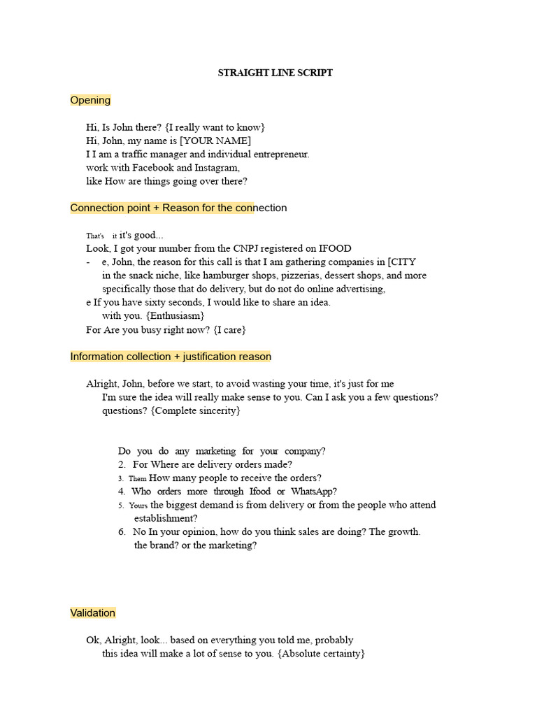 Straight Line Script (Version 7.0) | PDF | Marketing