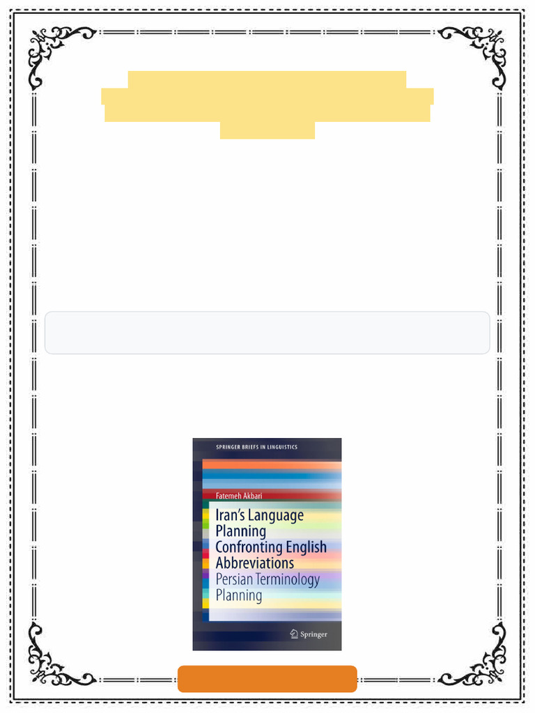 Iran S Language Planning Confronting English Abbreviations Persian ...
