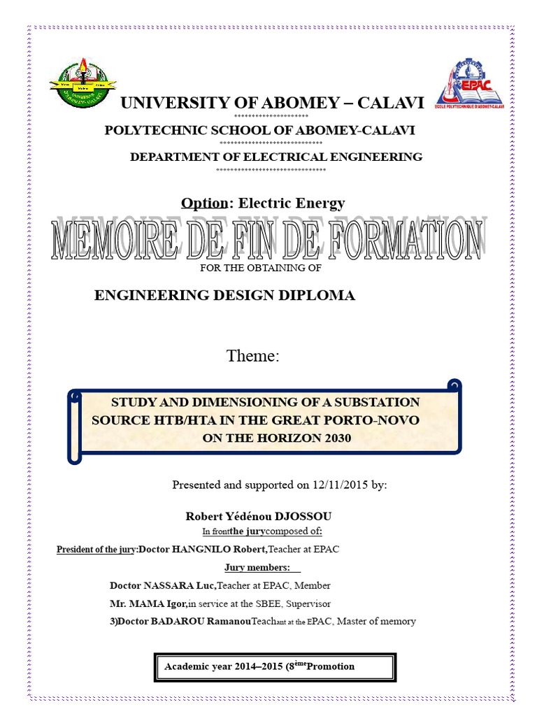 STUDY AND DIMENSIONING OF HV STATIONS.pdf | PDF | Econometrics | Gross ...