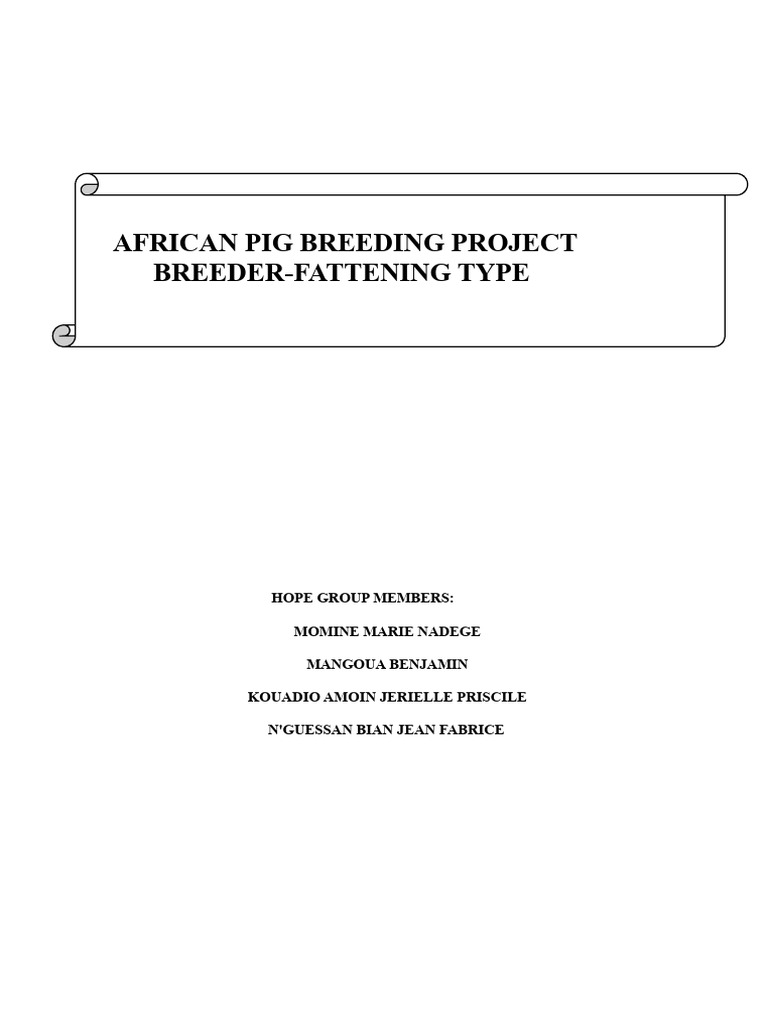 African Pig Breeding Project Overview | PDF | Pig | Livestock