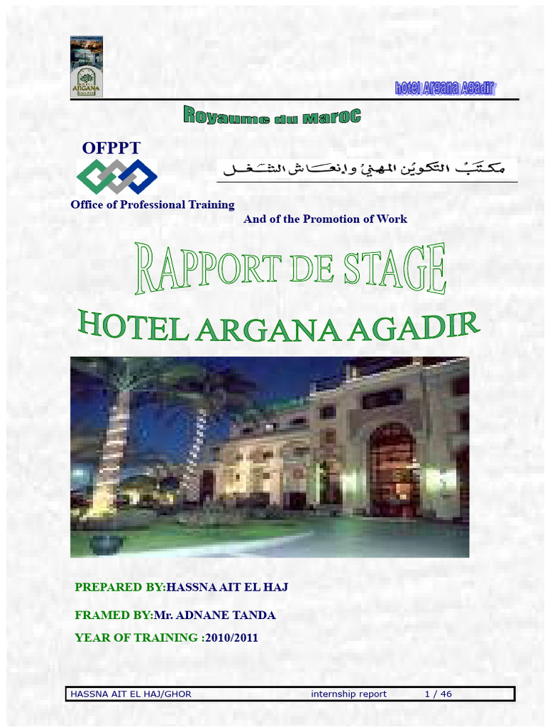 Internship Report: Hotel Argana 2010 | PDF | Marketing | Market ...