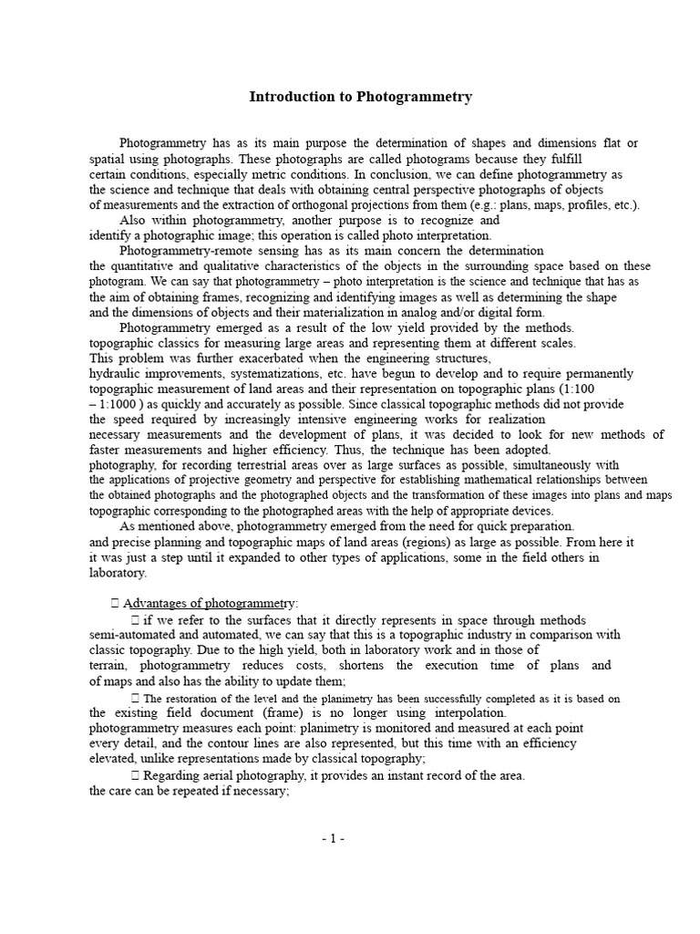 Introduction to Photogrammetry (Remote Sensing) | PDF | Topography | Aerial Photography