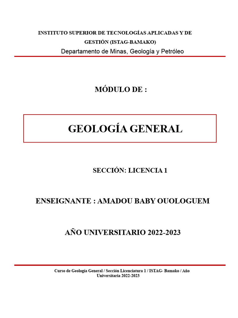 Introducción a la Geología General | PDF | Geología | Roca (geología)