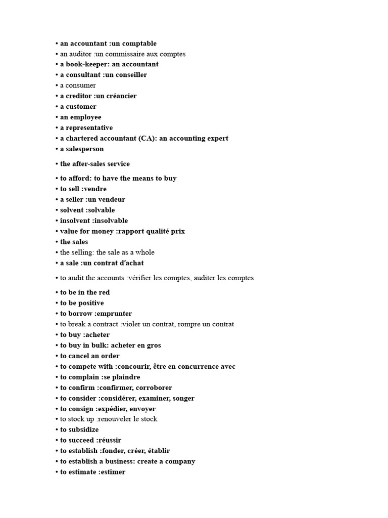 English Vocabulary | PDF | Sales