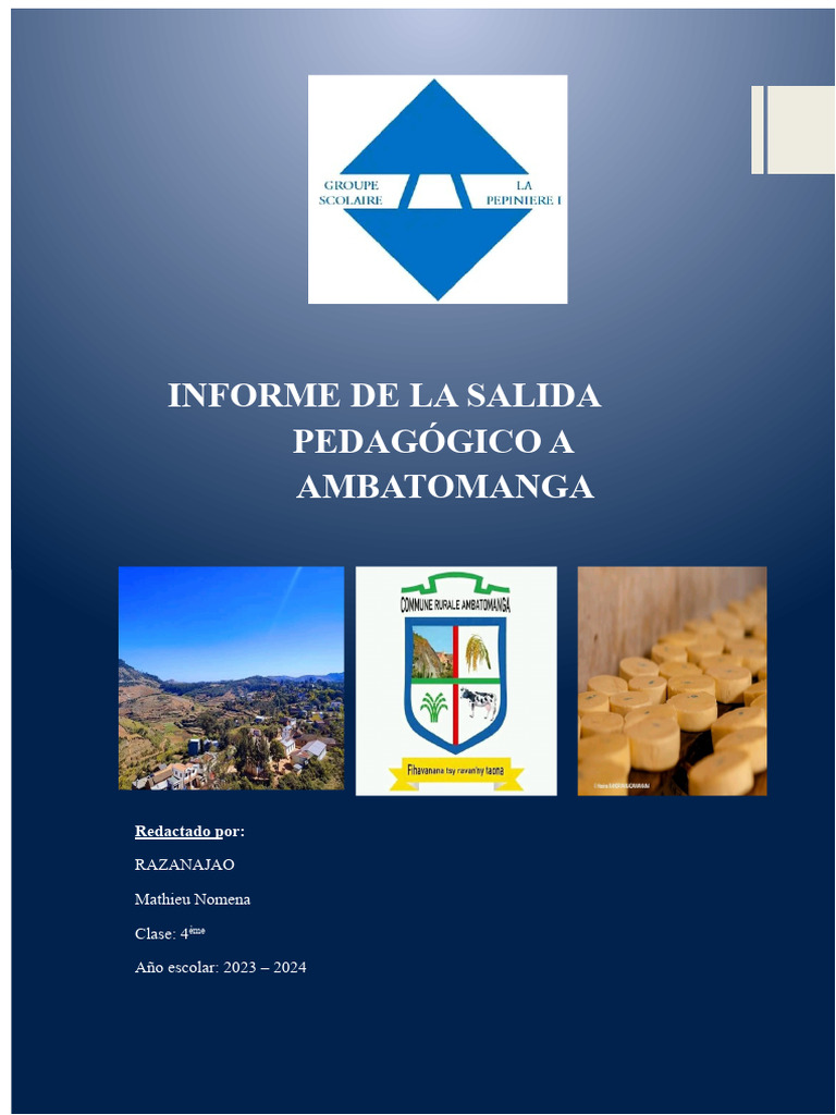 Cuenta de Rensu de Salida Escolar en la Comuna Ambatomanga | PDF ...