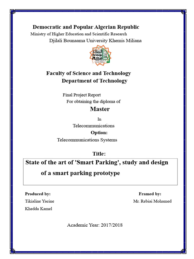 State of The Art of Smart Parking, Study and Design of A Prototype of ...