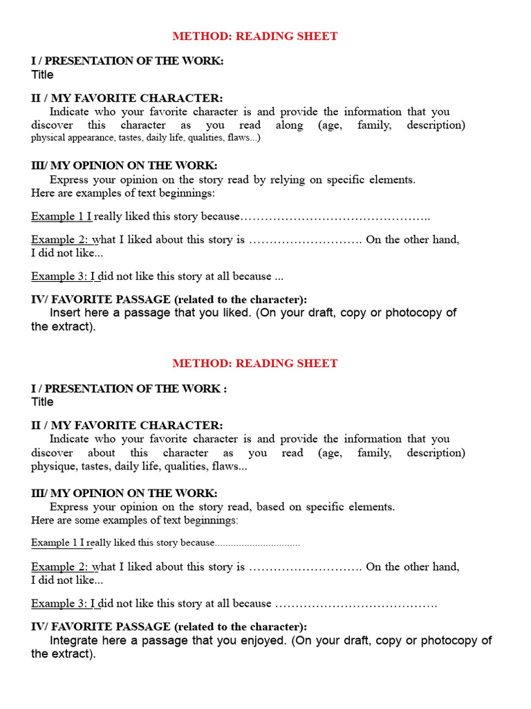 Reading Sheet 2 | PDF