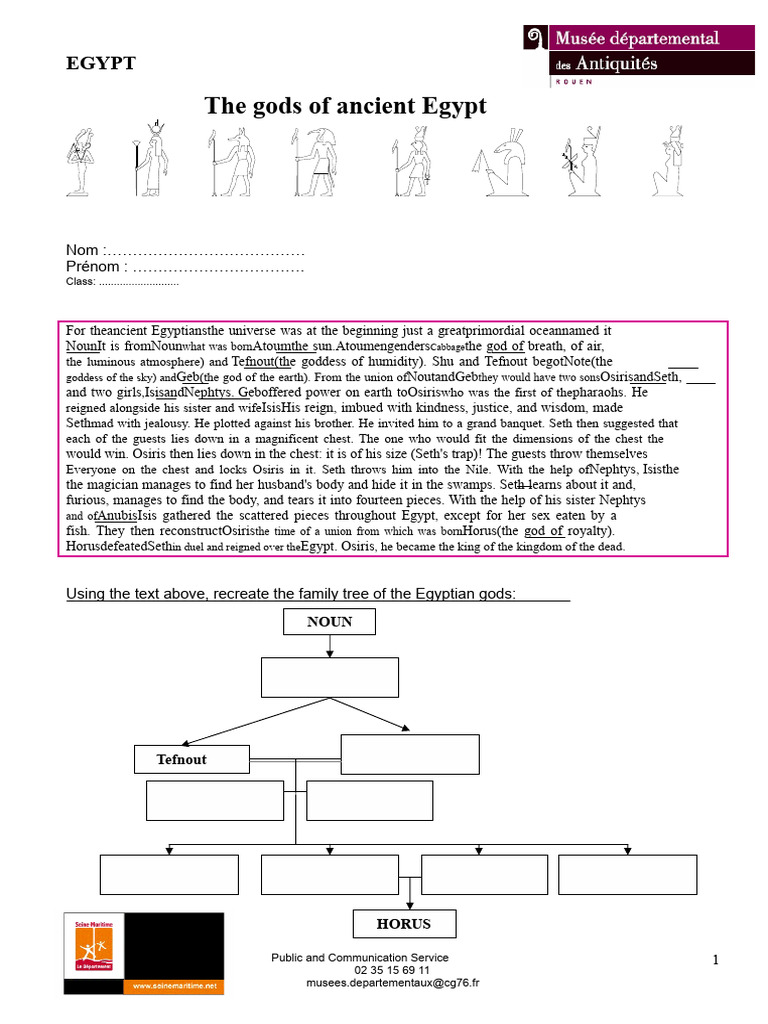 Ancient Egyptian Gods Family Tree | PDF | Osiris | Horus