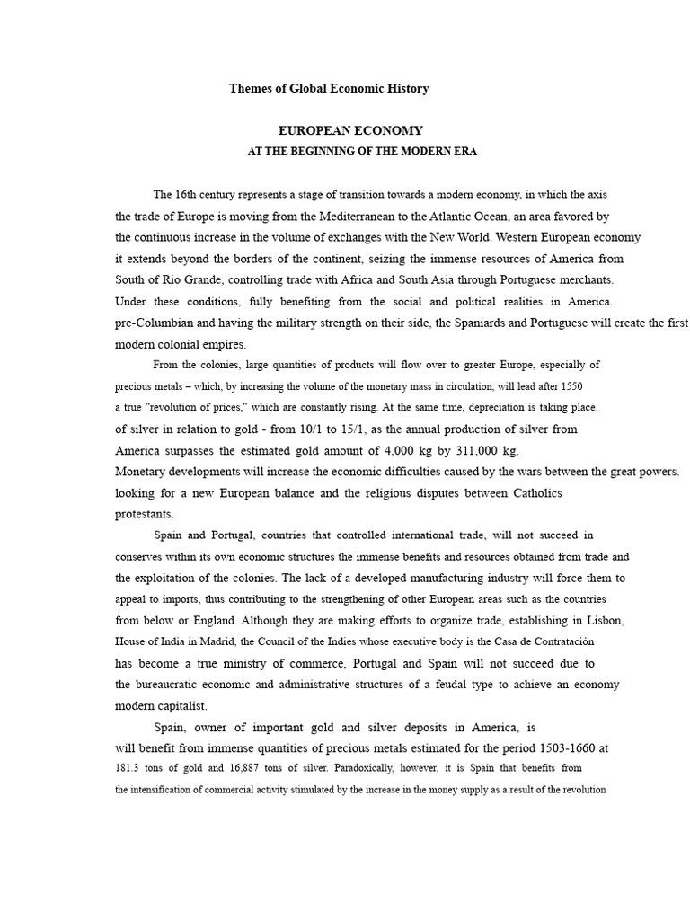 The History of The World Economy Rei | PDF | Mercantilism | Industrial ...