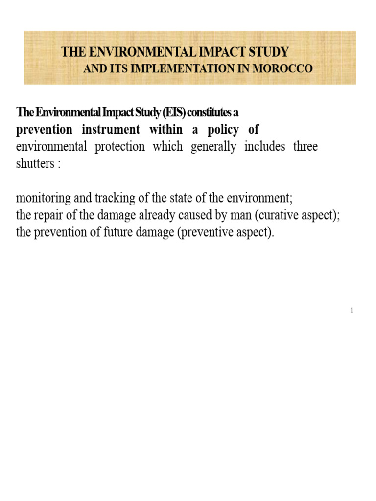 Environmental Impact Study in Morocco | PDF | Environmental Impact ...