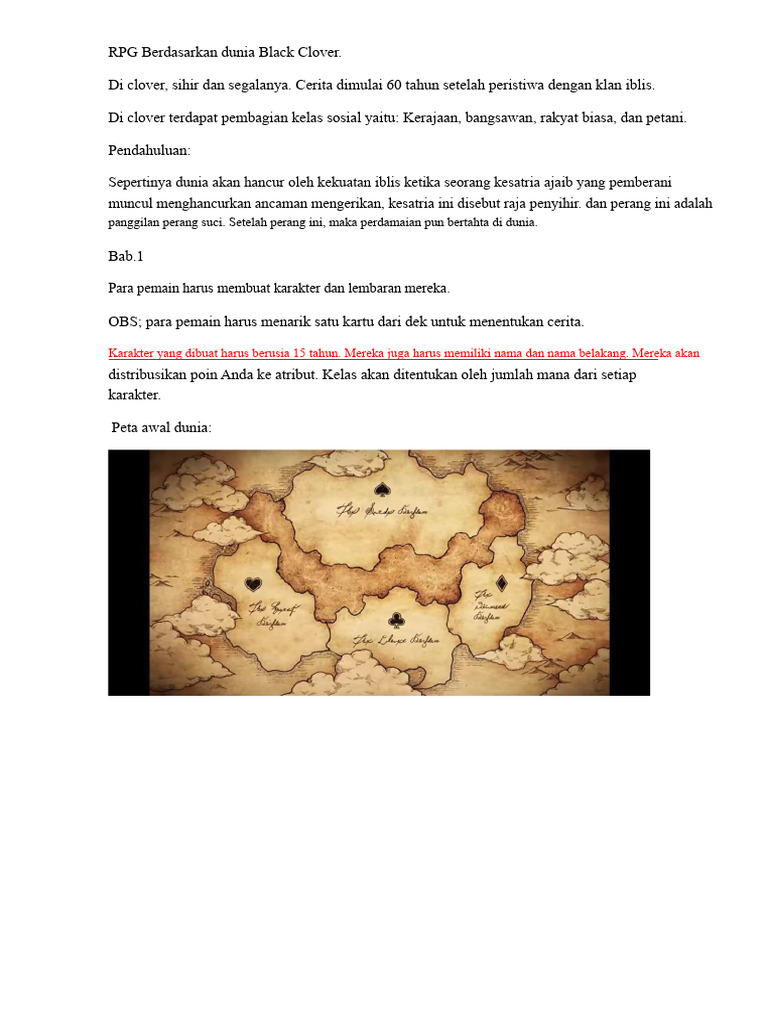 RPG Berbasis Di Dunia Black Clover | PDF