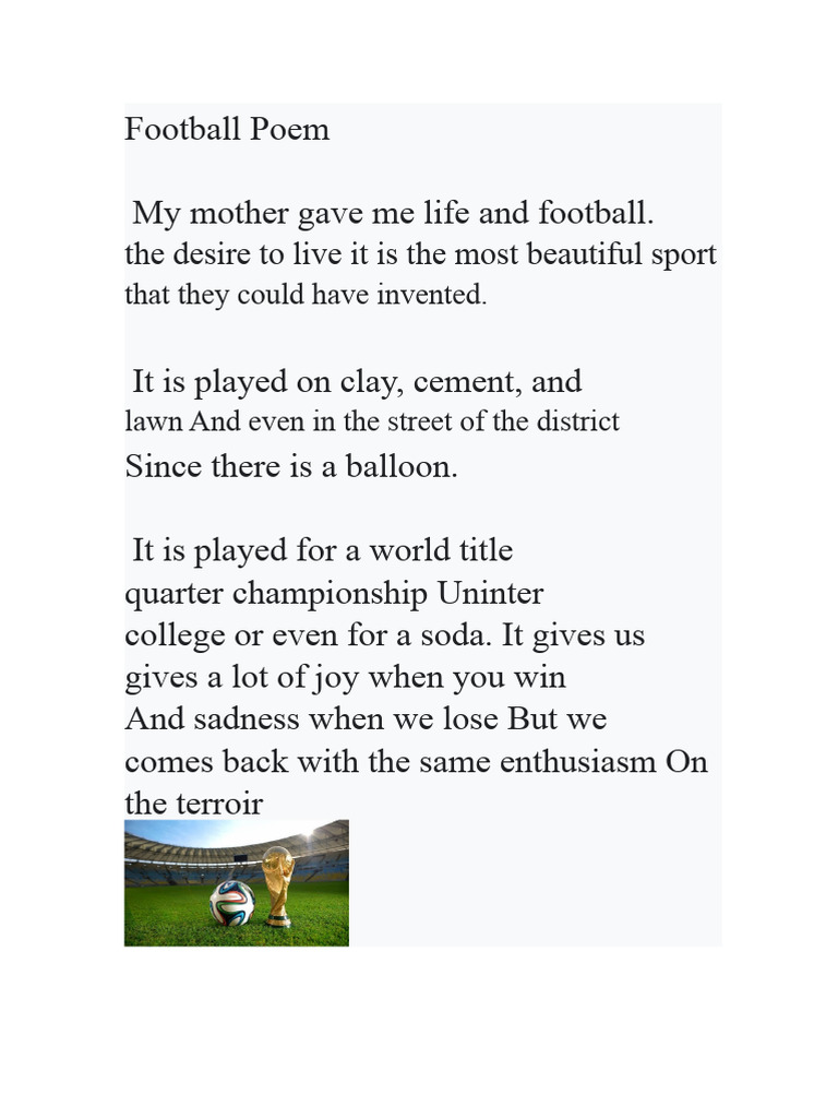 Football Poem | PDF
