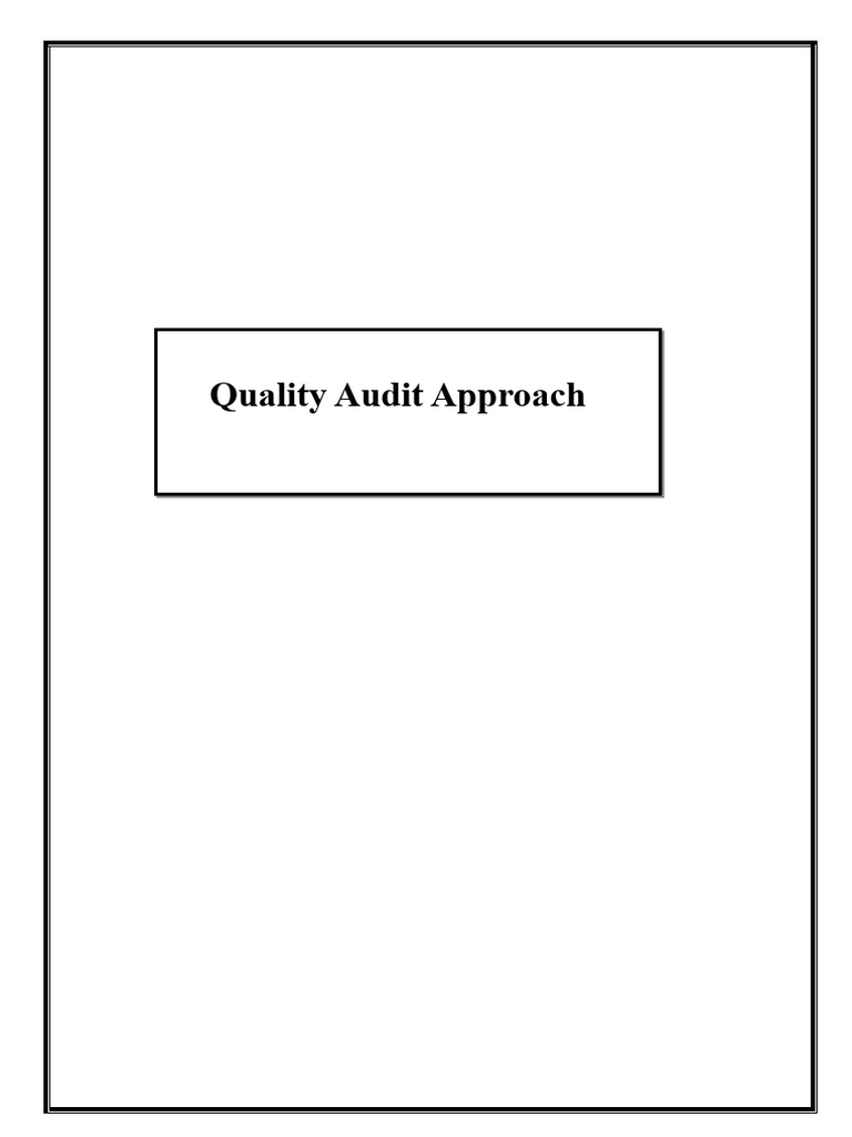 Audit Approach | PDF | Audit | Quality Management System