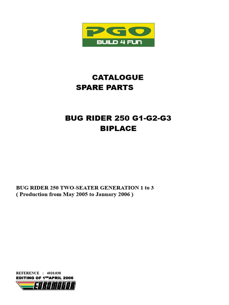 PGO - Exploded Parts Diagram BUGRIDER 250 BI G1-G3 | PDF | Steering | Valve