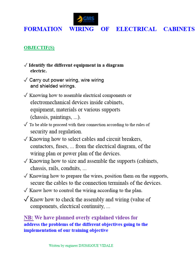 Electrical Cabinet Wiring Training Guide | PDF
