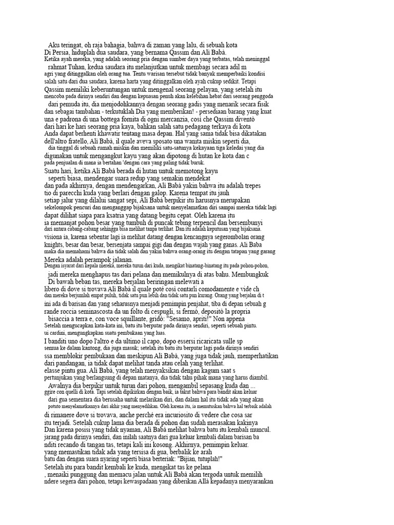 Ali Baba dan Gua Harta Karun | PDF