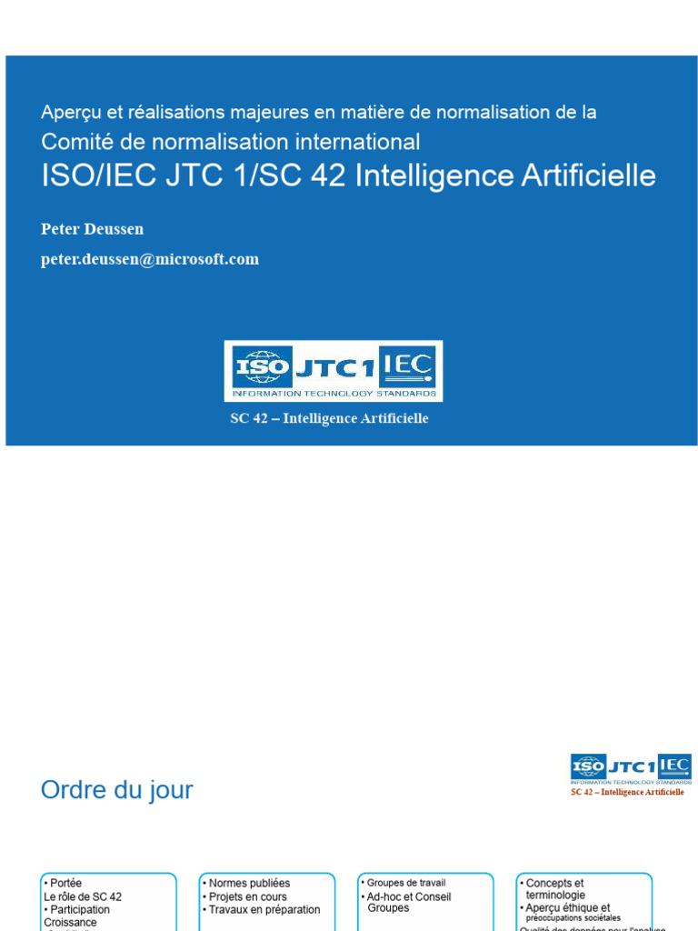 Normes internationales en IA : SC 42 | PDF | Intelligence artificielle ...