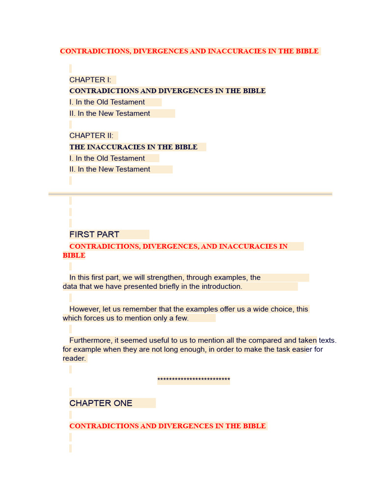 Bible Contradictions and Inaccuracies | PDF | Jesus | John The Baptist