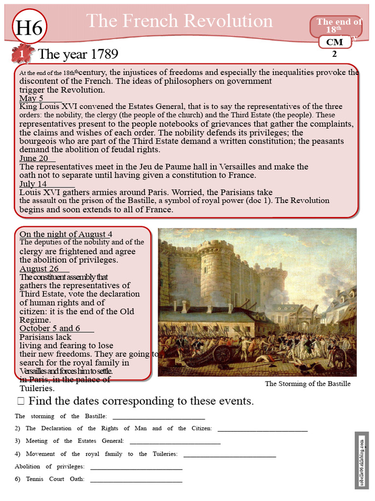 H6 The French Revolution S | PDF | French Revolution | Maximilien ...