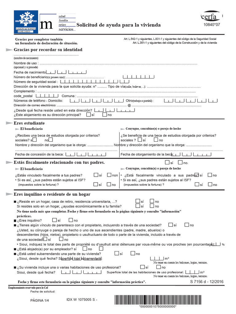 Solicitud de Ayuda para La Vivienda | PDF | Beca | Barrio residencial
