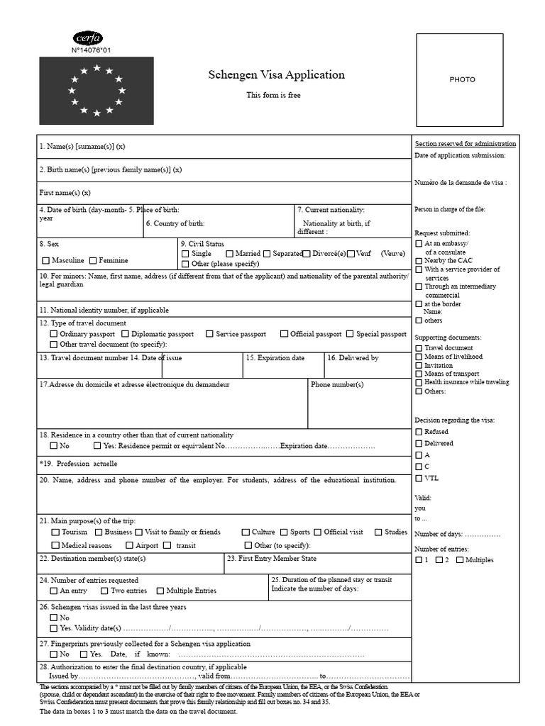Schengen Visa Application Form Guide | PDF | Travel Visa | Passport