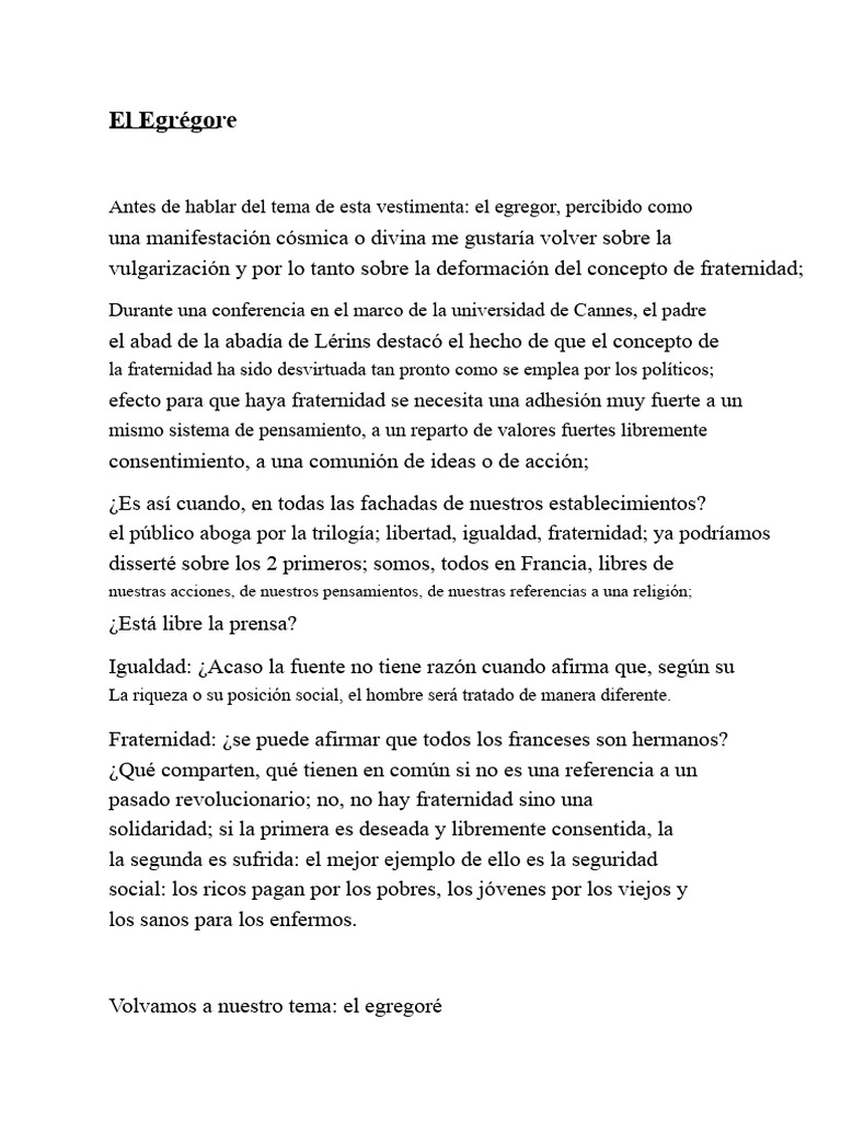 Egrégore: Concepto y Fraternidad Espiritual | PDF | Divinidad | Dios