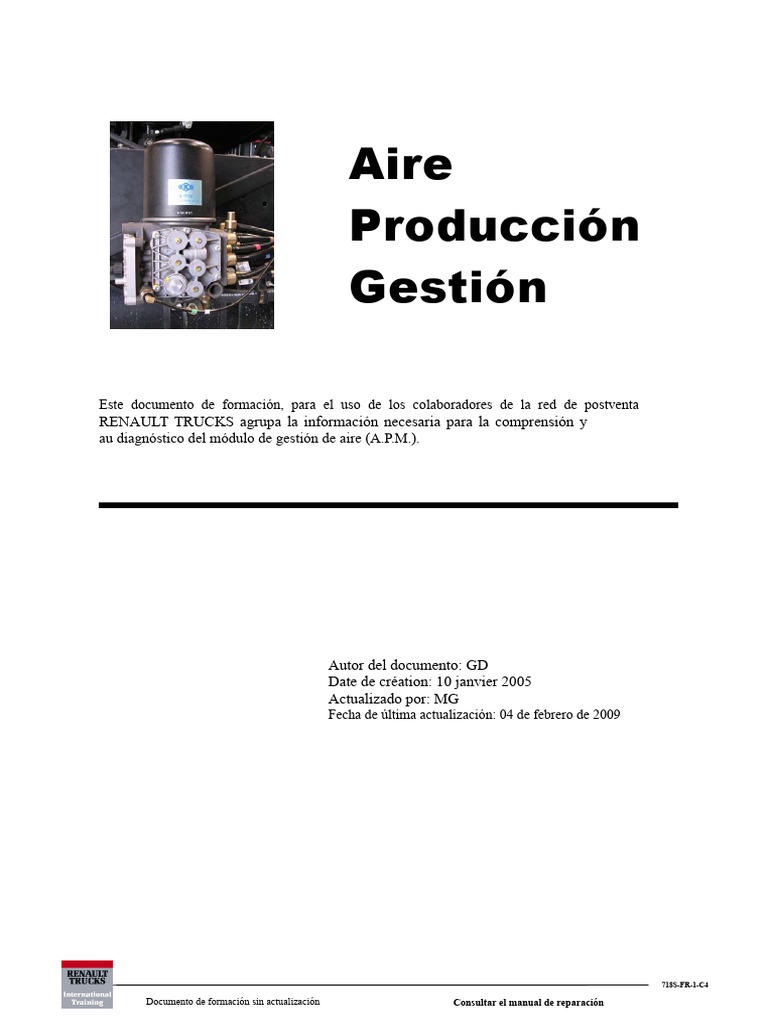 Gestión de Aire en Renault Trucks APM | PDF | Presión | Neumático