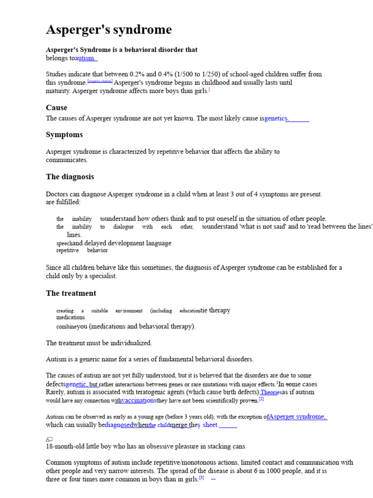 Asperger Syndrome | PDF | Asperger Syndrome | Pervasive Developmental ...