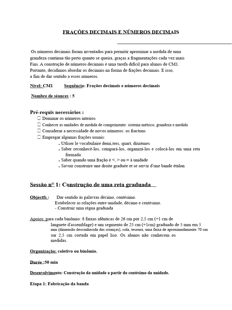 Frações Decimais e Números Decimais | PDF | Decimal | Metro