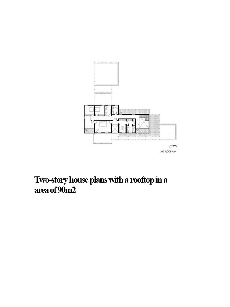 House Plans in Two Floors and Rooftop in An Area of 90m2 | PDF | Room ...
