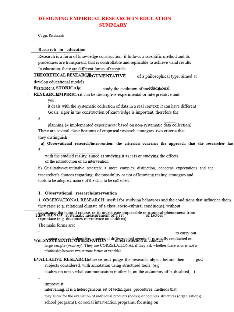 Empirical Research Methods in Education | PDF | Sampling (Statistics ...