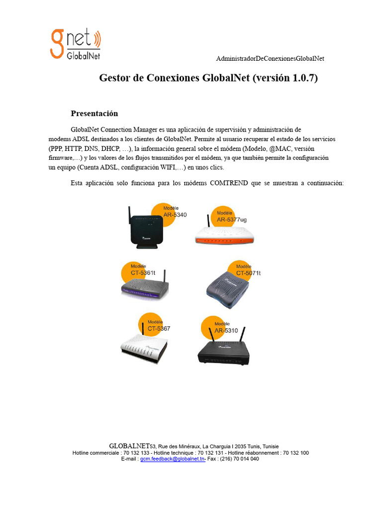Gestor de Conexiones Globalnet (Versión 1.0.7) | PDF | Protocolos de ...