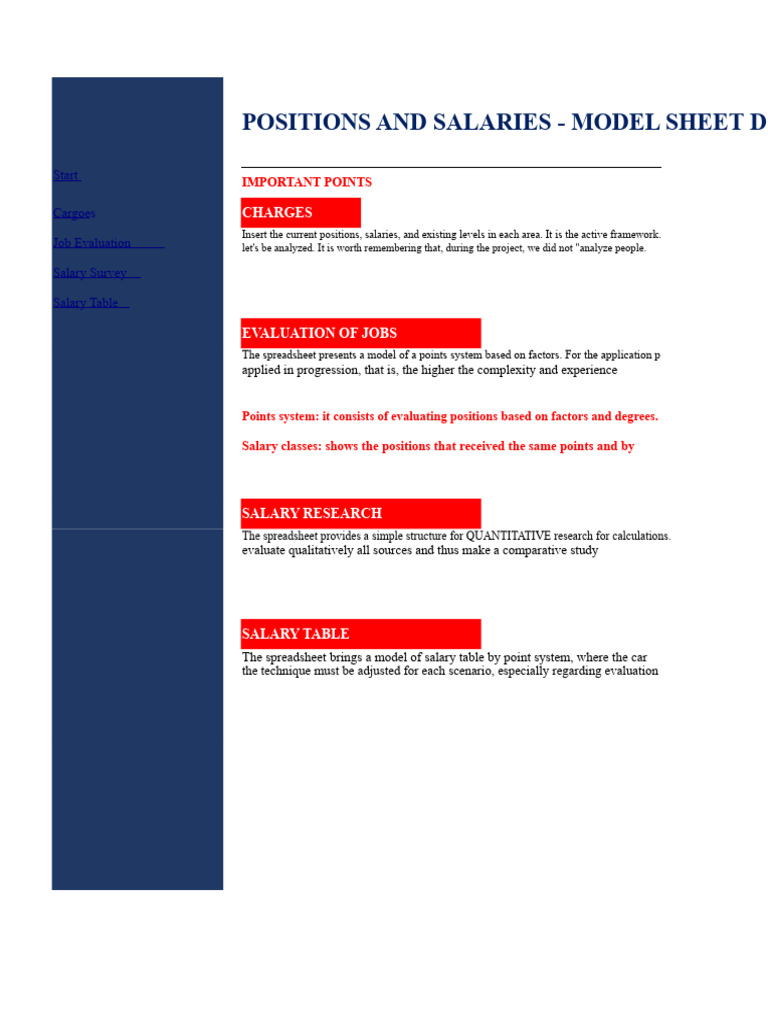 Template Spreadsheet - Job and Salary Project - Final | PDF ...