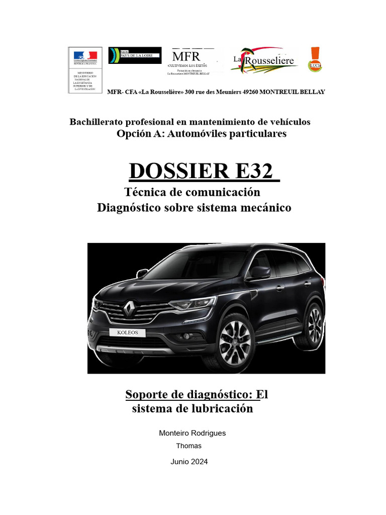 Bac-Pro Dossier E32 Thomas Monteiro Rodrigues | PDF | Bomba | Aceite de ...