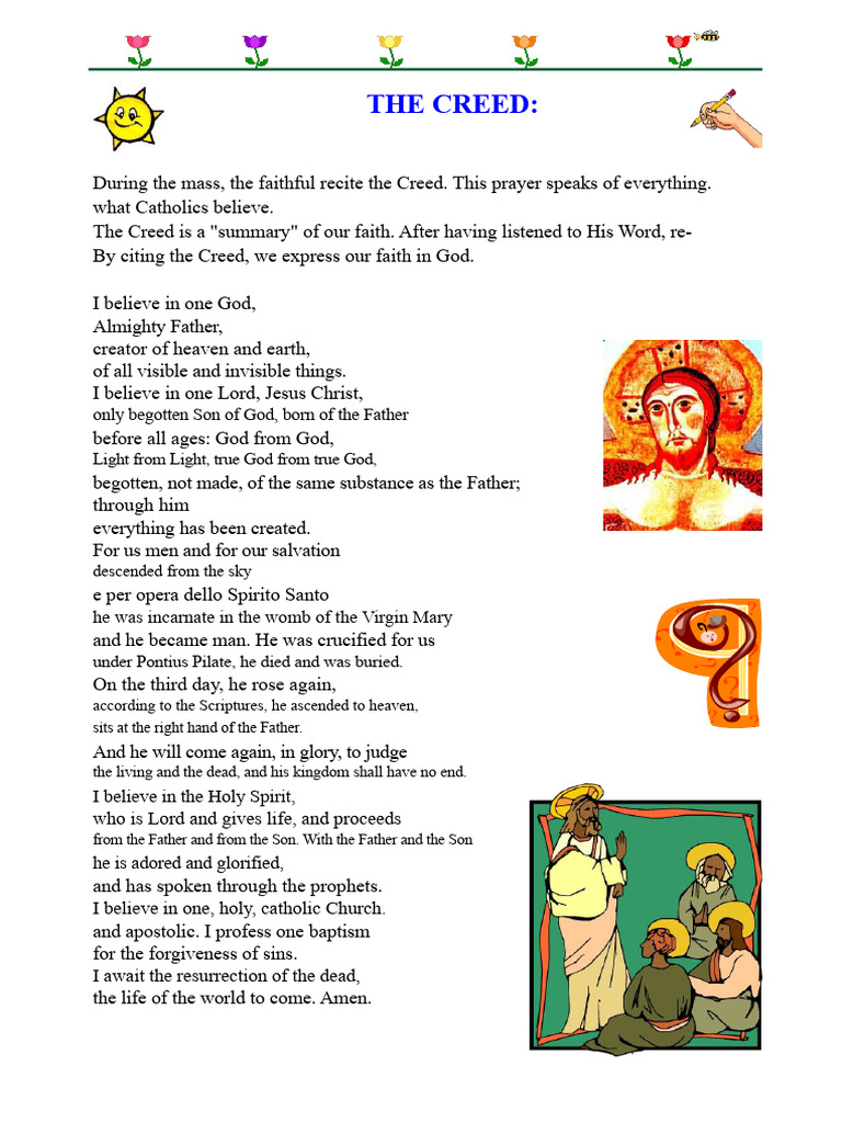 The Illustrated Creed - for younger children | PDF | God The Father ...