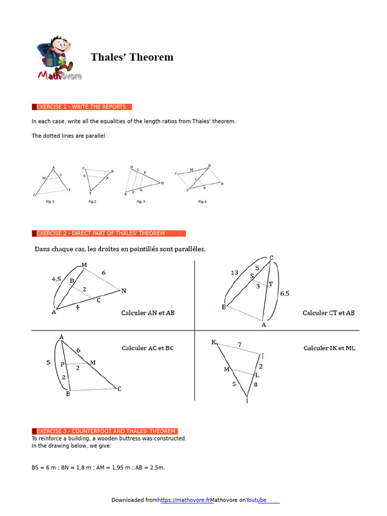 Thales' Theorem Exercises and Applications | PDF | Circle | Triangle