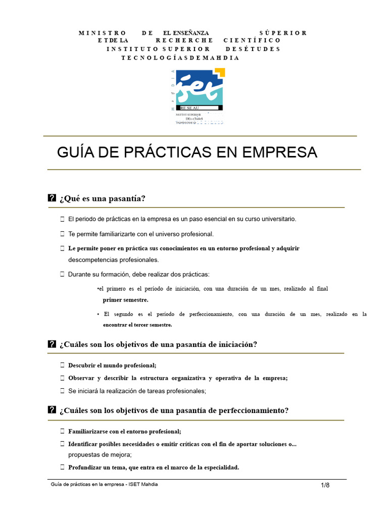 Guía de Prácticas ISET Mahdia | PDF | Bibliografía | Plan de estudios
