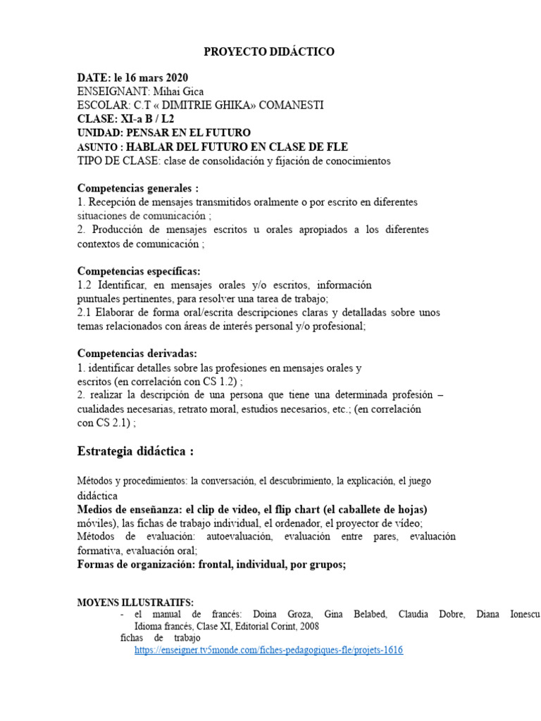 Hablar Sobre El Futuro en Clase de FLE | PDF | Enseñando | Aprendizaje