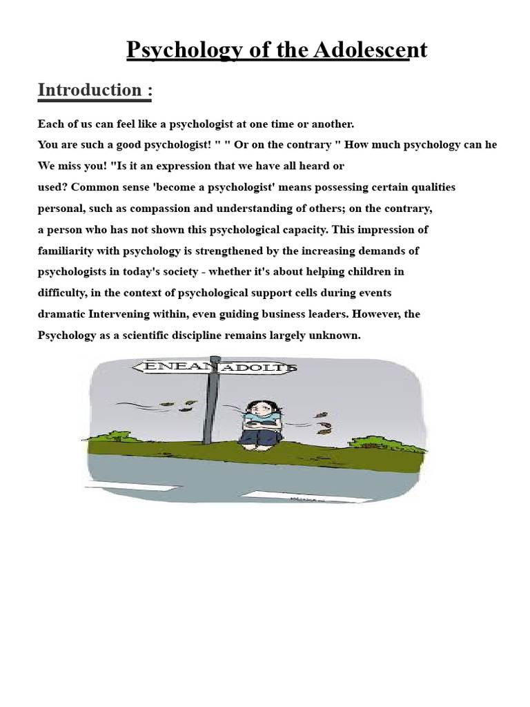 Psychology of The Adolescent | PDF | Adolescence | Psychology
