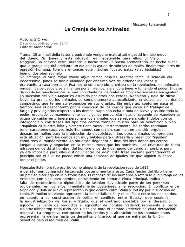 Alegoría de la Revolución Rusa en "La Granja" | PDF | Joseph Stalin