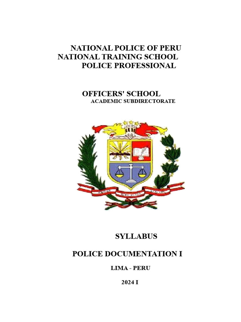 Syllabus of Police Documentation I - 1st Year - 2024-I | PDF | Letter Case | Curriculum