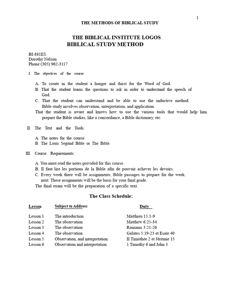 Biblical Study Methods Course Guide | PDF | Bible | Truth