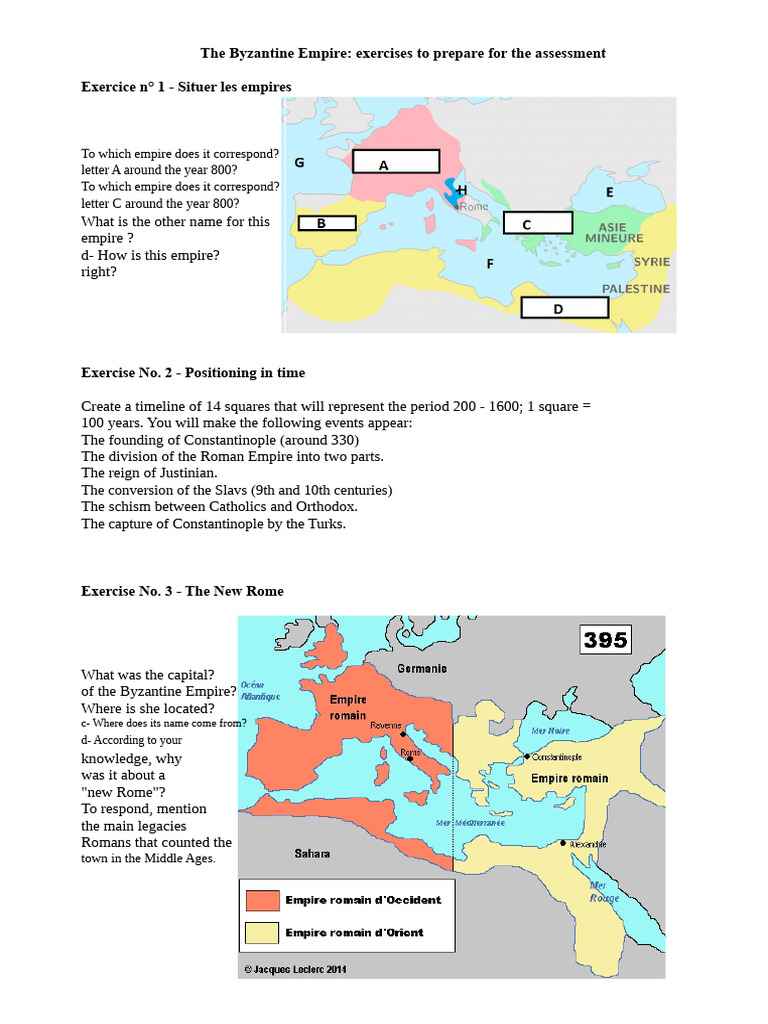 5th Grade-1-Byzantium-EXERCISES PDF | PDF | Byzantine Empire | Europe