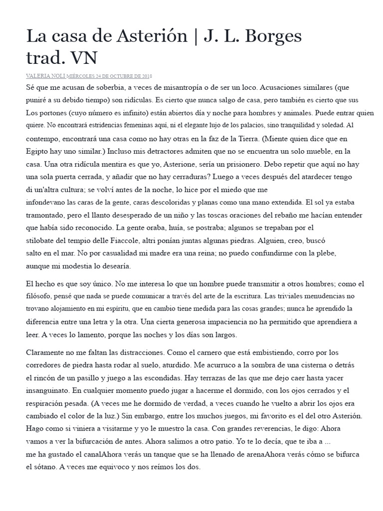 La Casa de Asterión | PDF