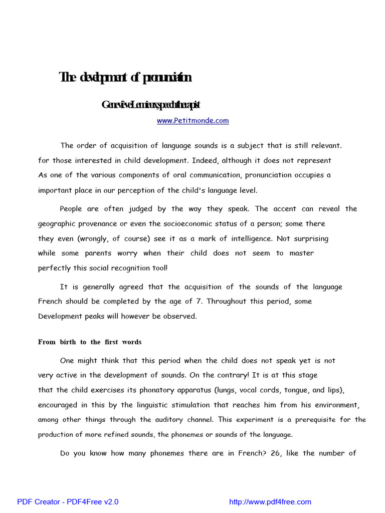 The Development of Pronunciation | PDF | Consonant | Syllable